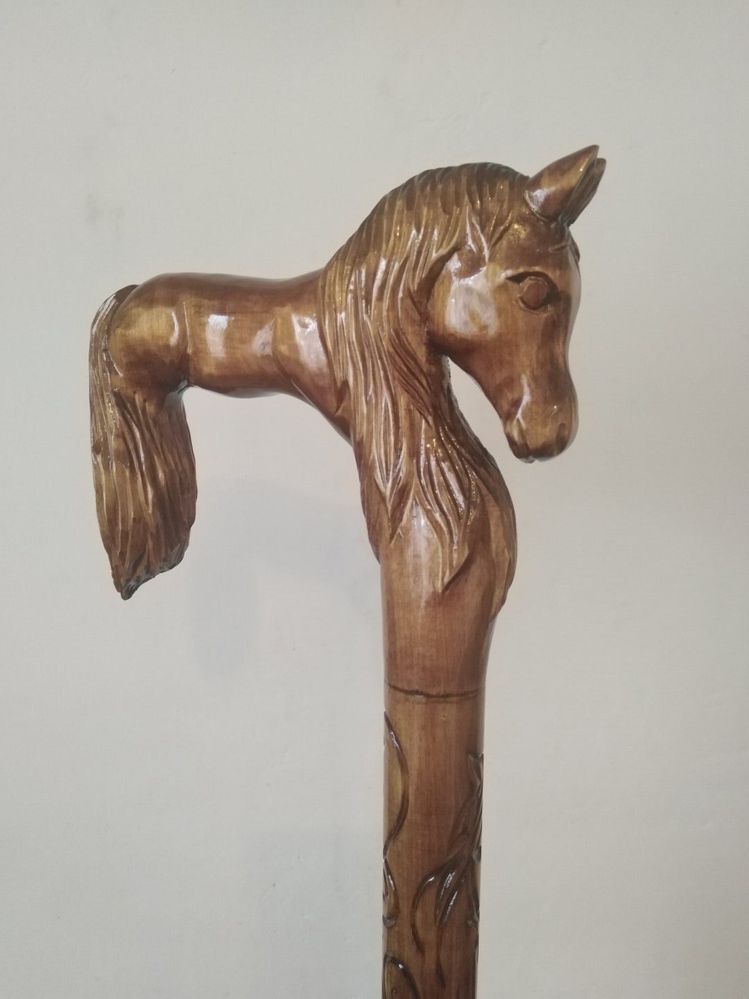 Hand Carved Walking Sticks Horse Walking Cane Hendmade Walking Stick ...