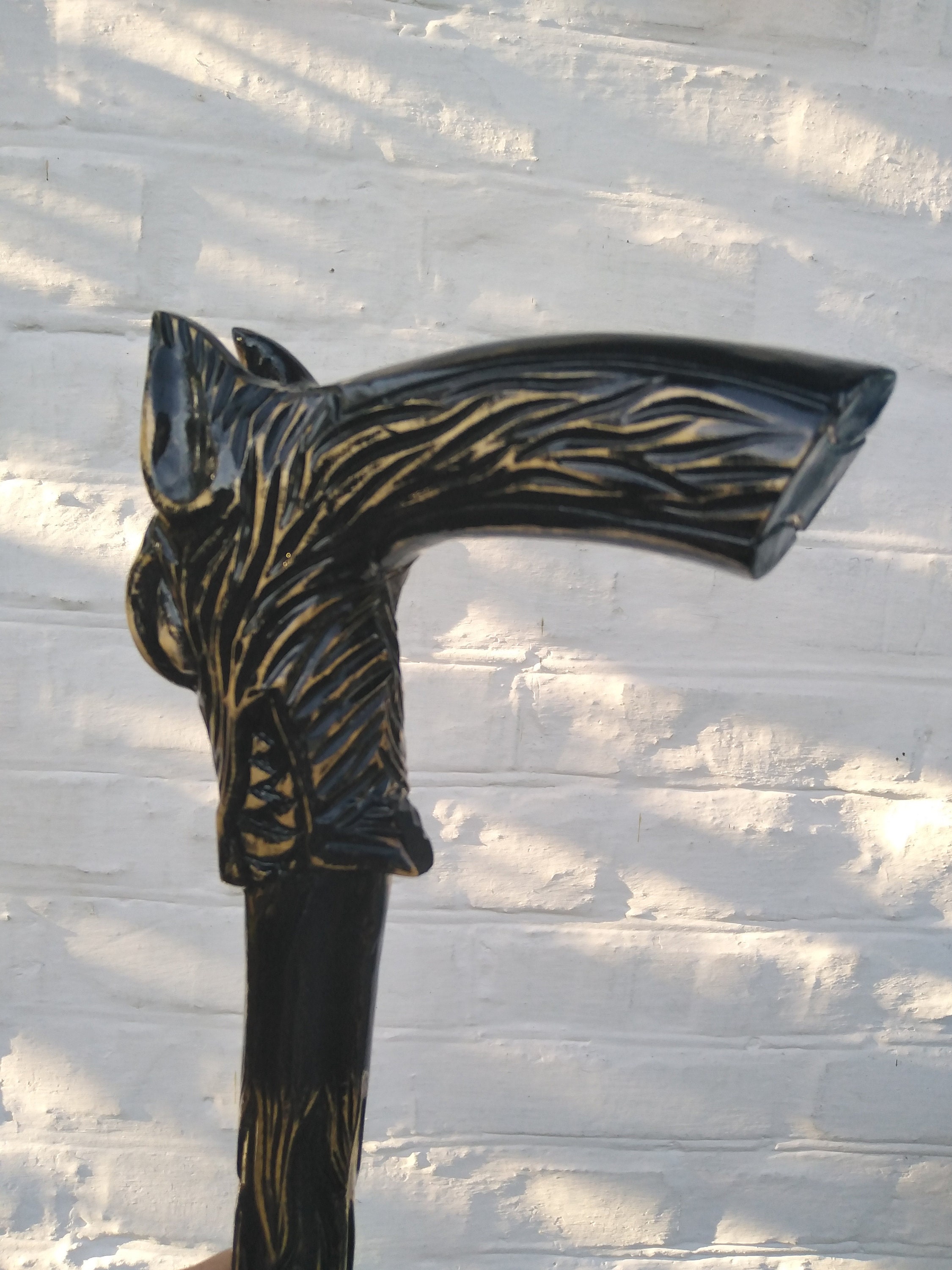 Hand Carved Walking Sticks Wooden Unique Walking Cane Wolf - Etsy