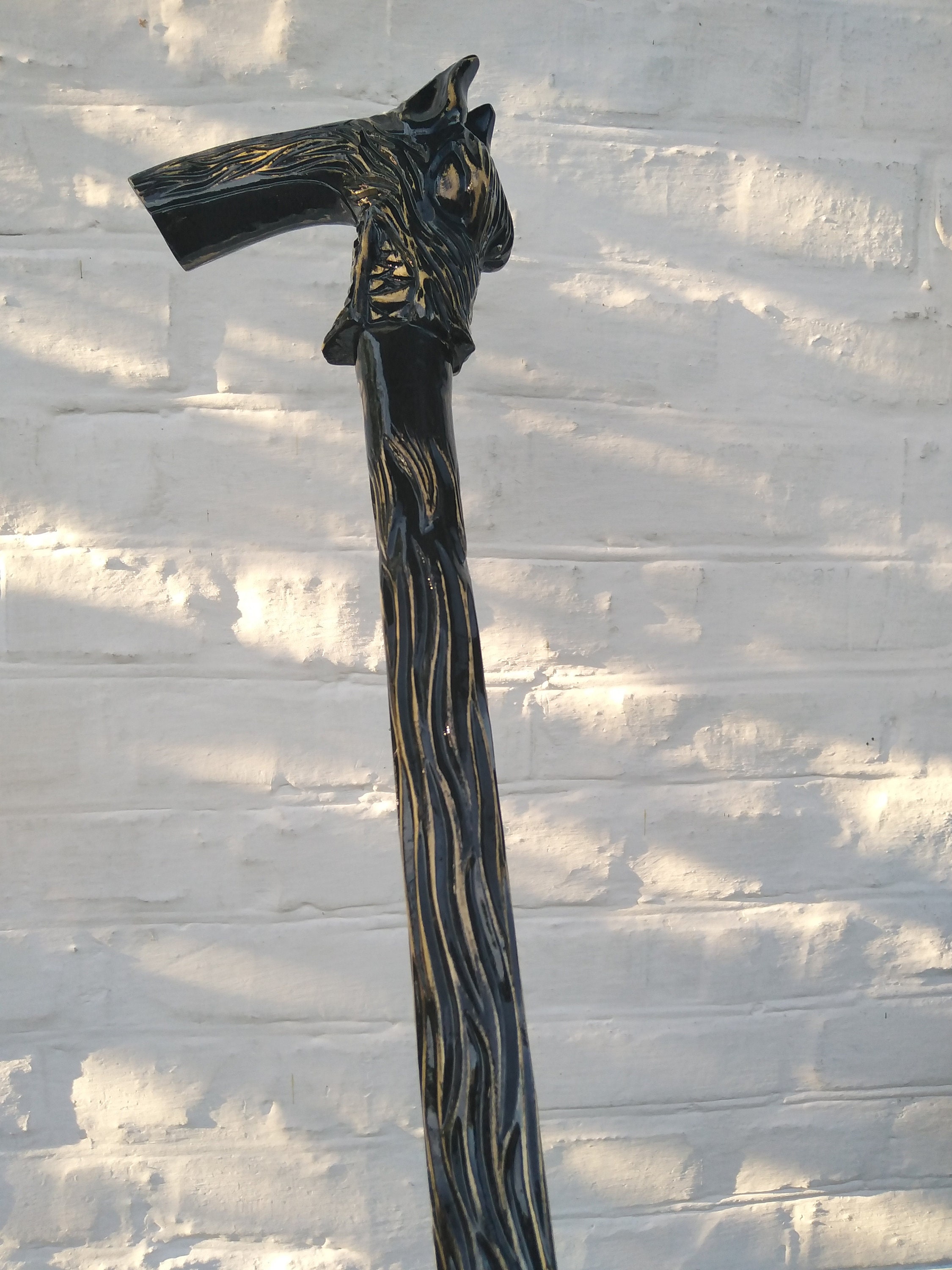 Hand Carved Walking Sticks Wooden Unique Walking Cane Wolf - Etsy