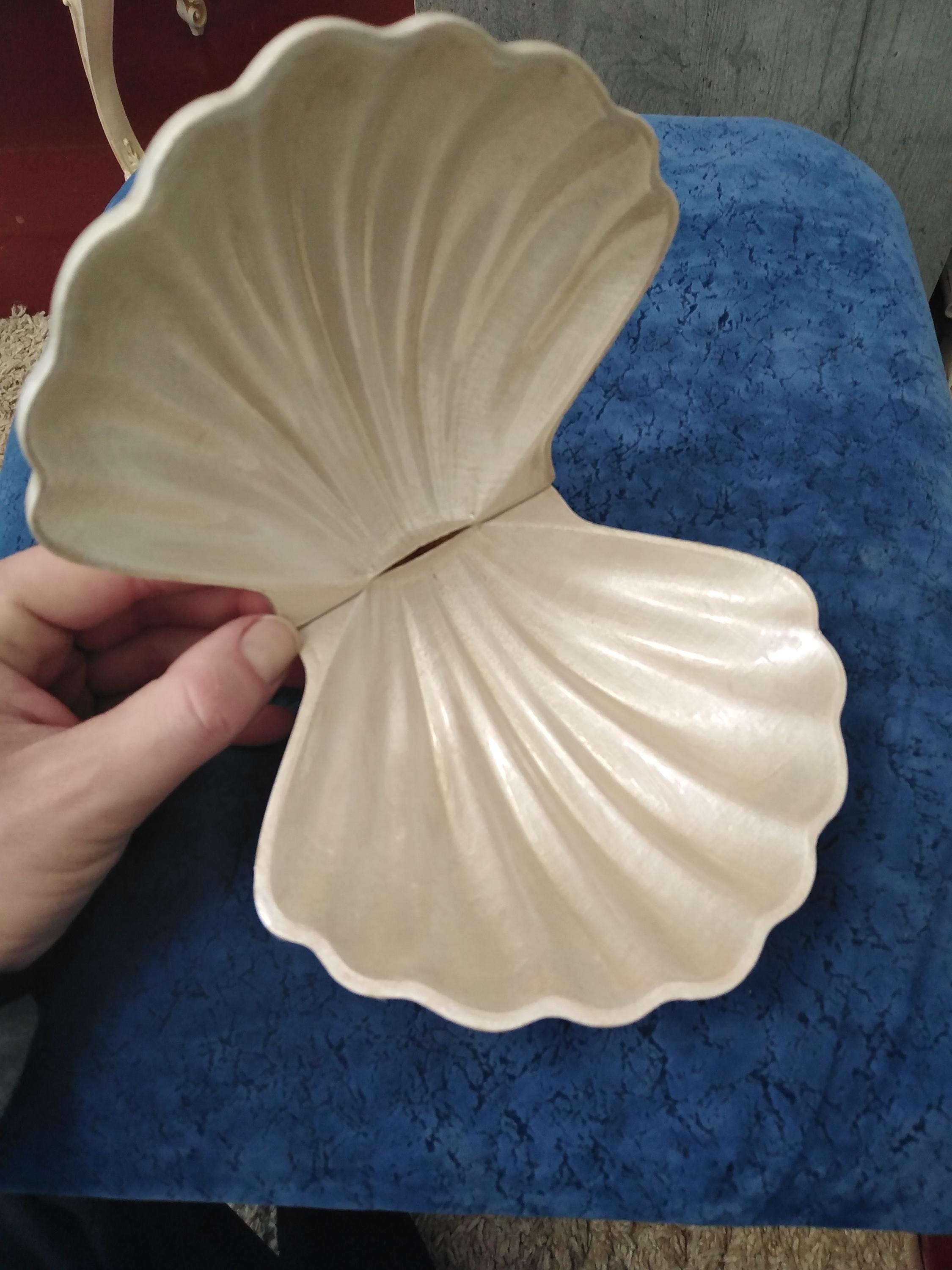 Carved Wooden Jewelry Box Clam Shell - Etsy