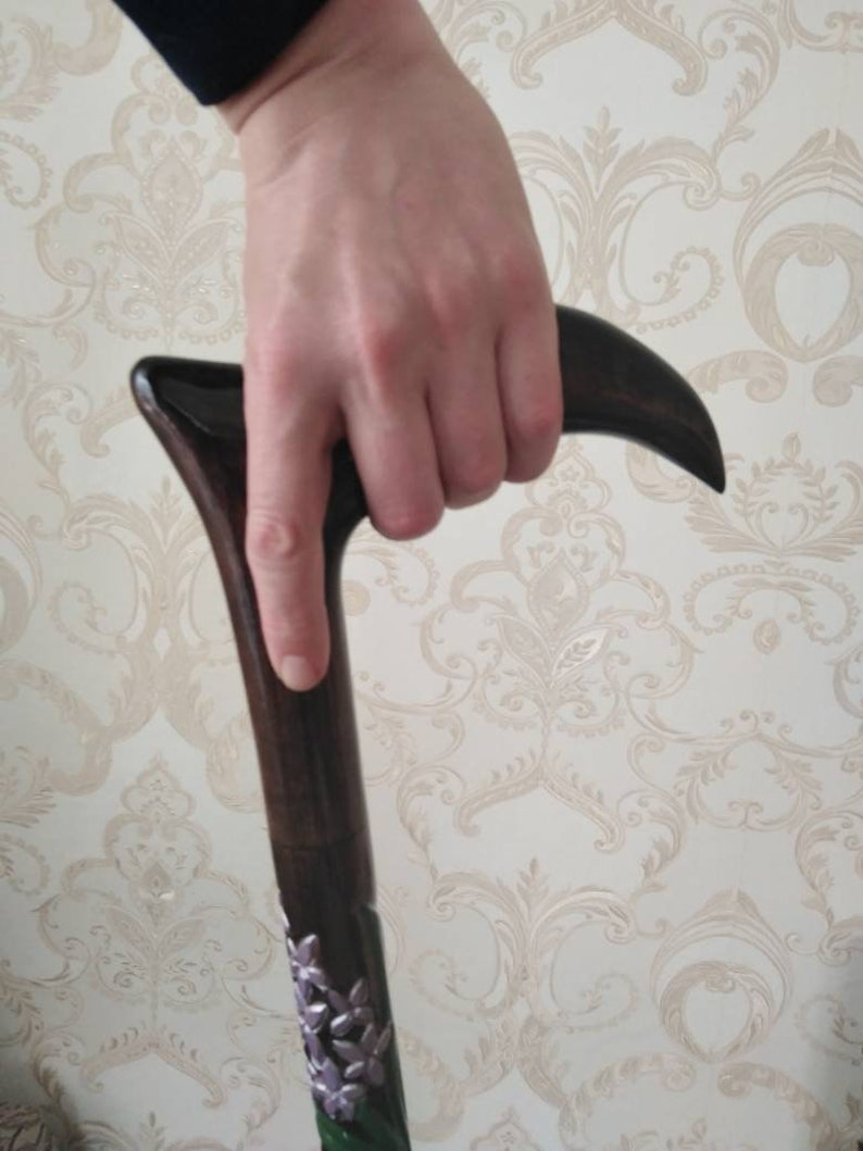 Wooden Carved Walking Cane Handmade With Geocynts | Etsy