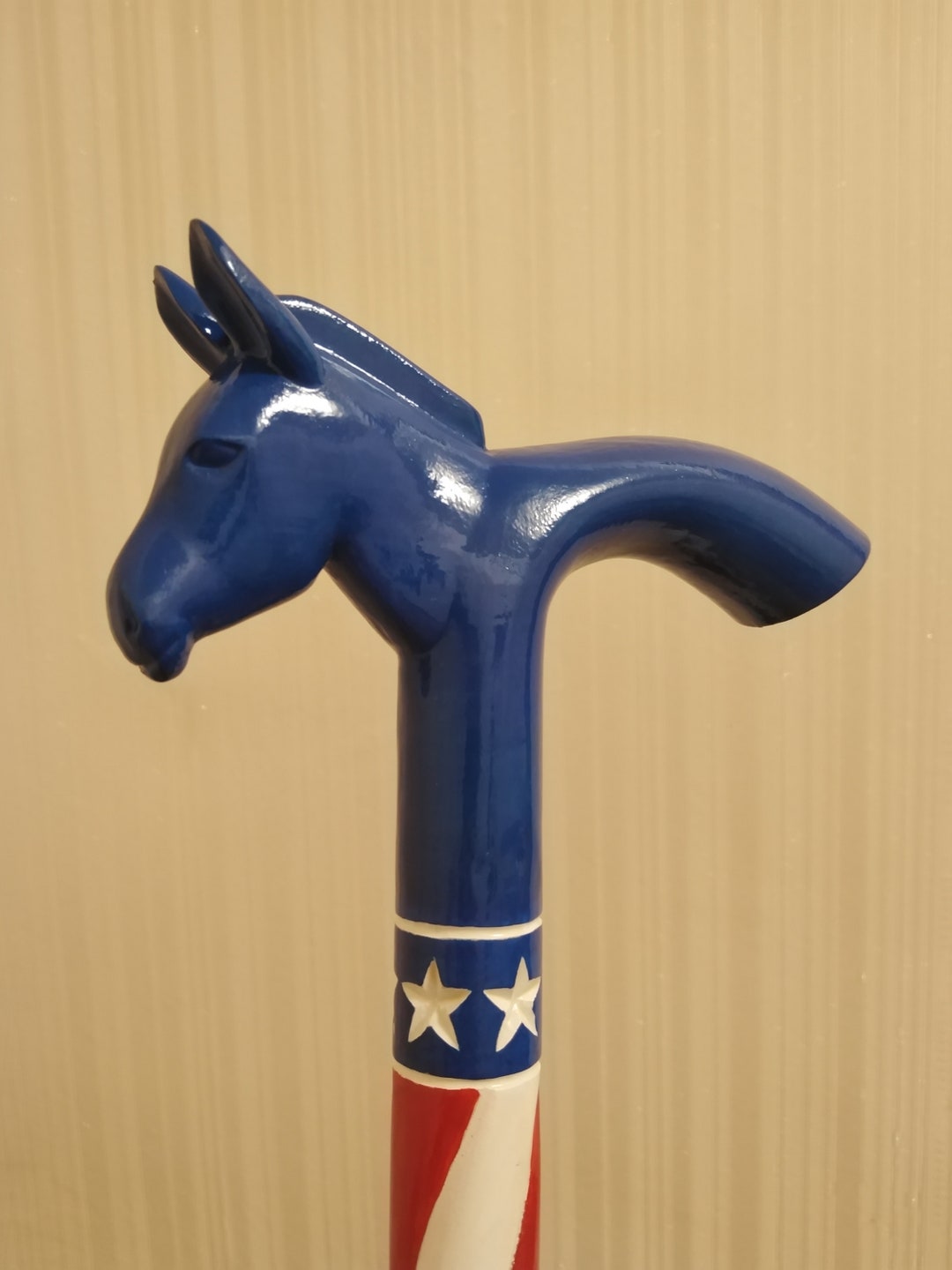 Handmade Donkey Cane USA Flag Style Cane Democratic Cane - Etsy