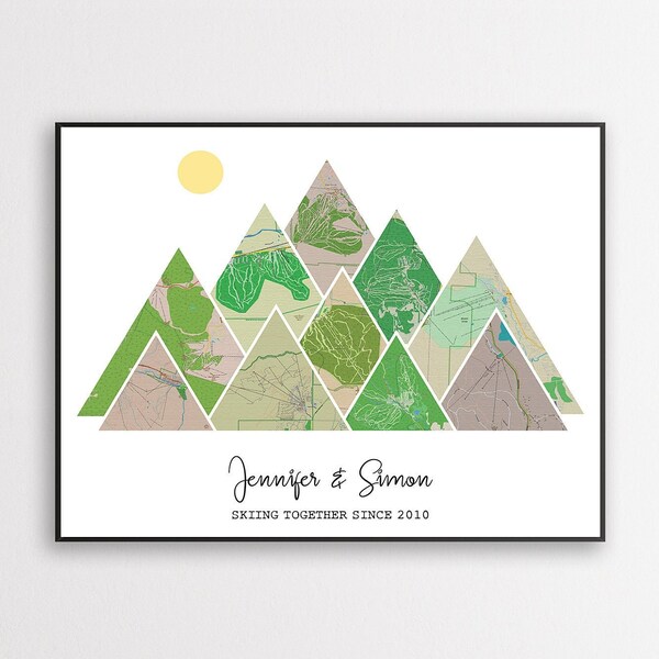 Custom Map With Mountains - Etsy