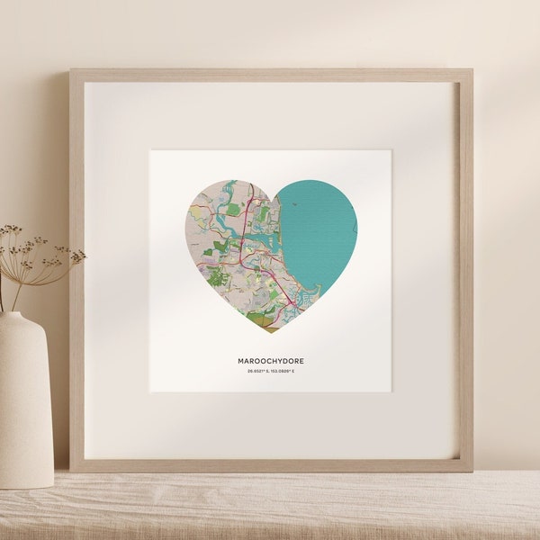 Heart Map Art - Etsy