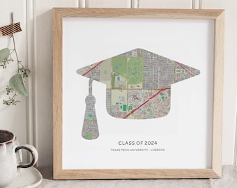 University College Map Print Personalized University Canvas Custom ...