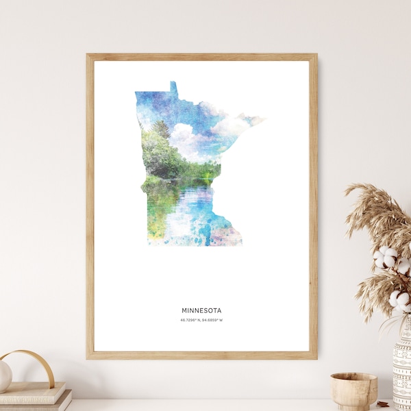 Minnesota Map Art - Etsy