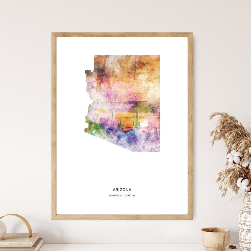 Arizona Map Poster - Etsy