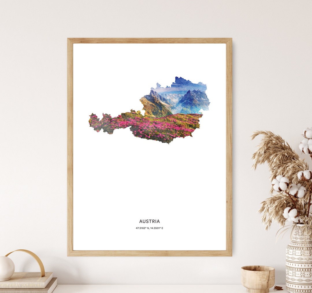 Austria Print | Austria Watercolor Print | Austria Canvas | Austria ...