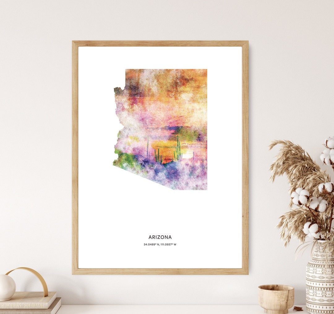 Arizona Print | Arizona Watercolor Print | Arizona Canvas | Arizona ...