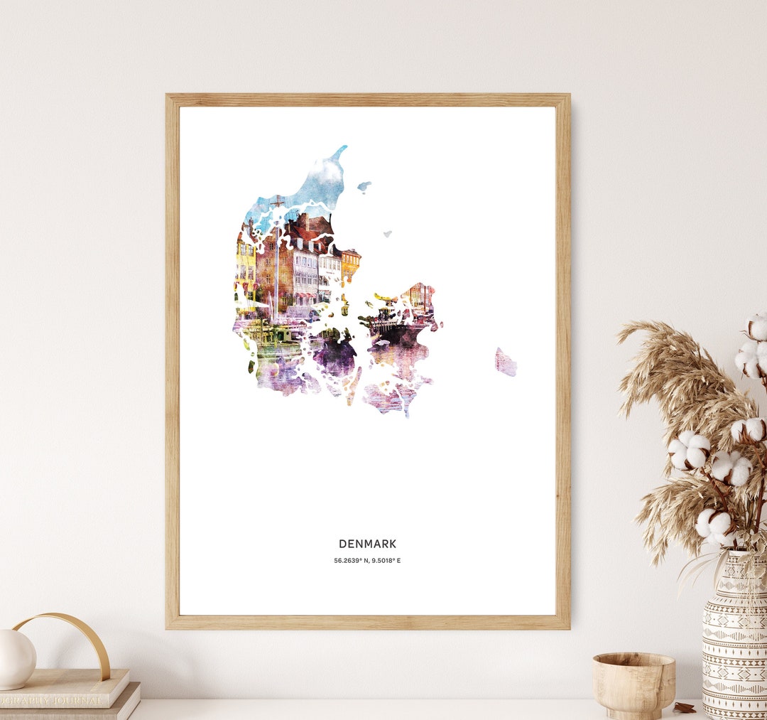 Denmark Print | Denmark Watercolor Print | Denmark Canvas | Denmark ...