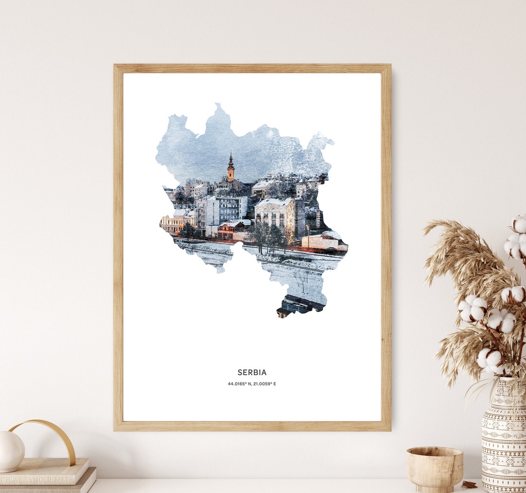 Serbia Print | Serbia Watercolor Print | Serbia Canvas | Serbia Poster ...