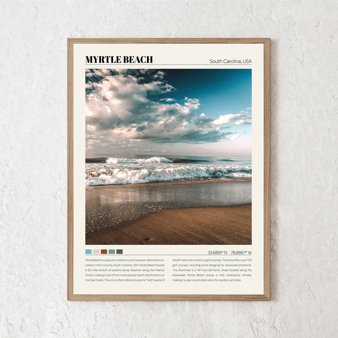Myrtle Beach Print | Myrtle Beach Wall Art | Myrtle Beach Poster ...