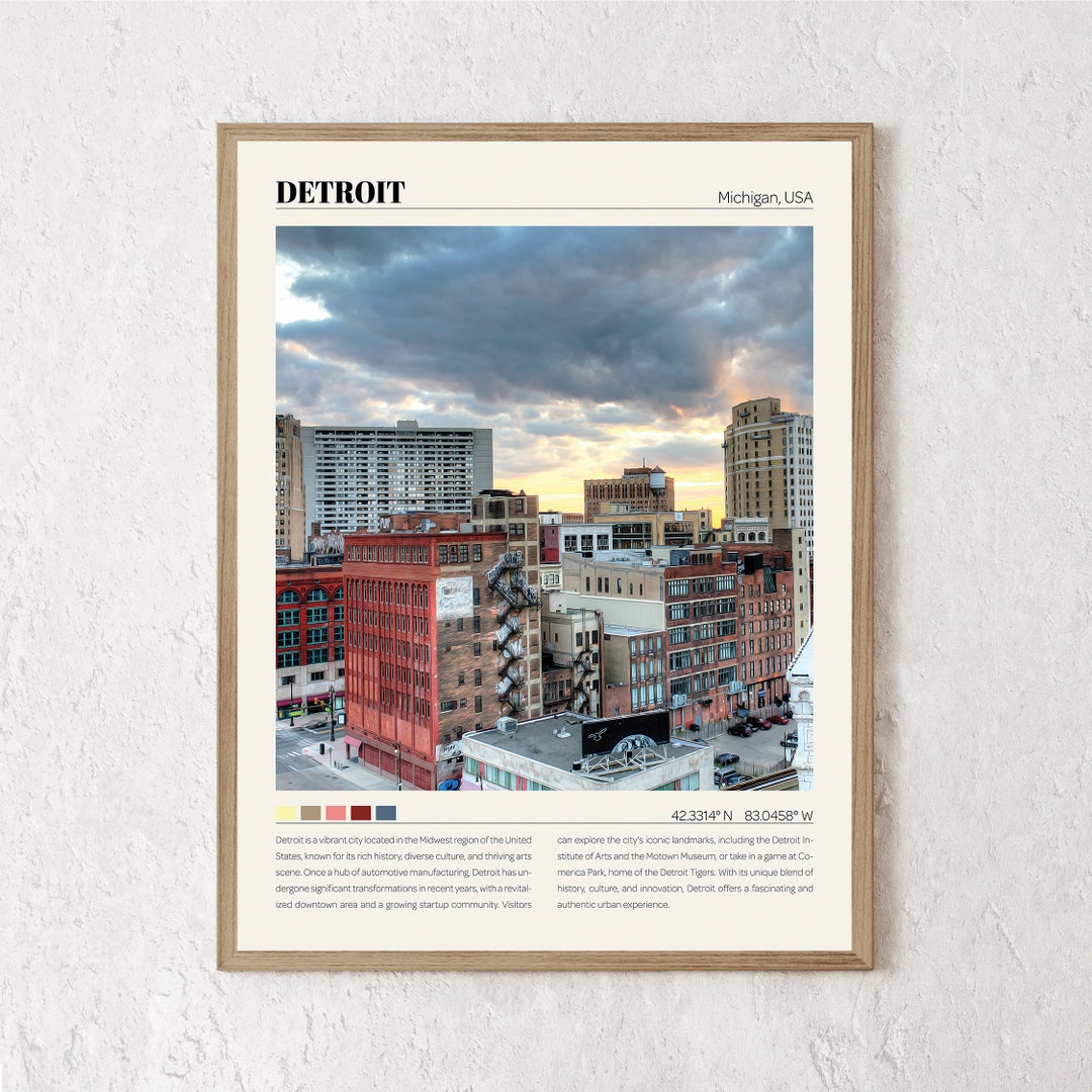 Detroit Print | Detroit Wall Art | Detroit Poster | Detroit Photo ...