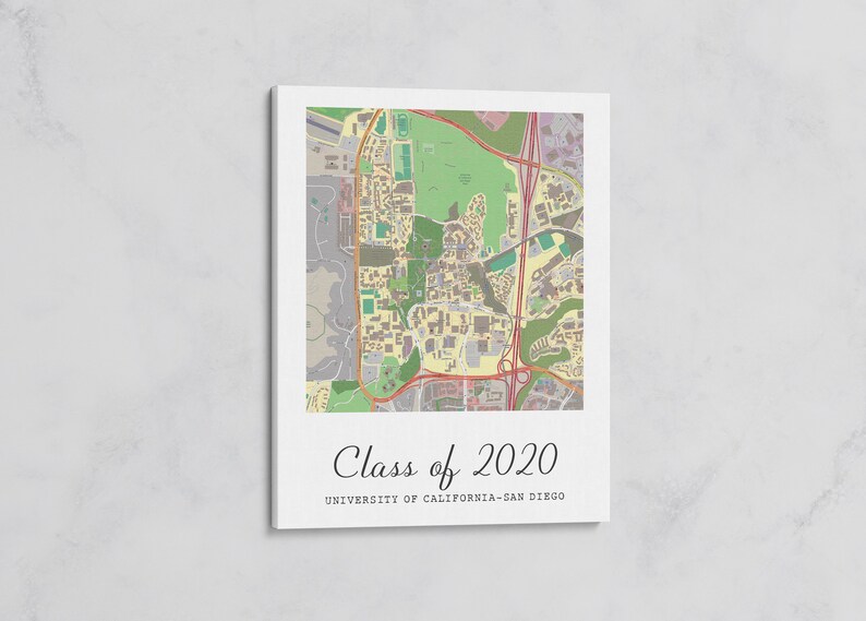 University College Map Print Personalized University Canvas | Etsy