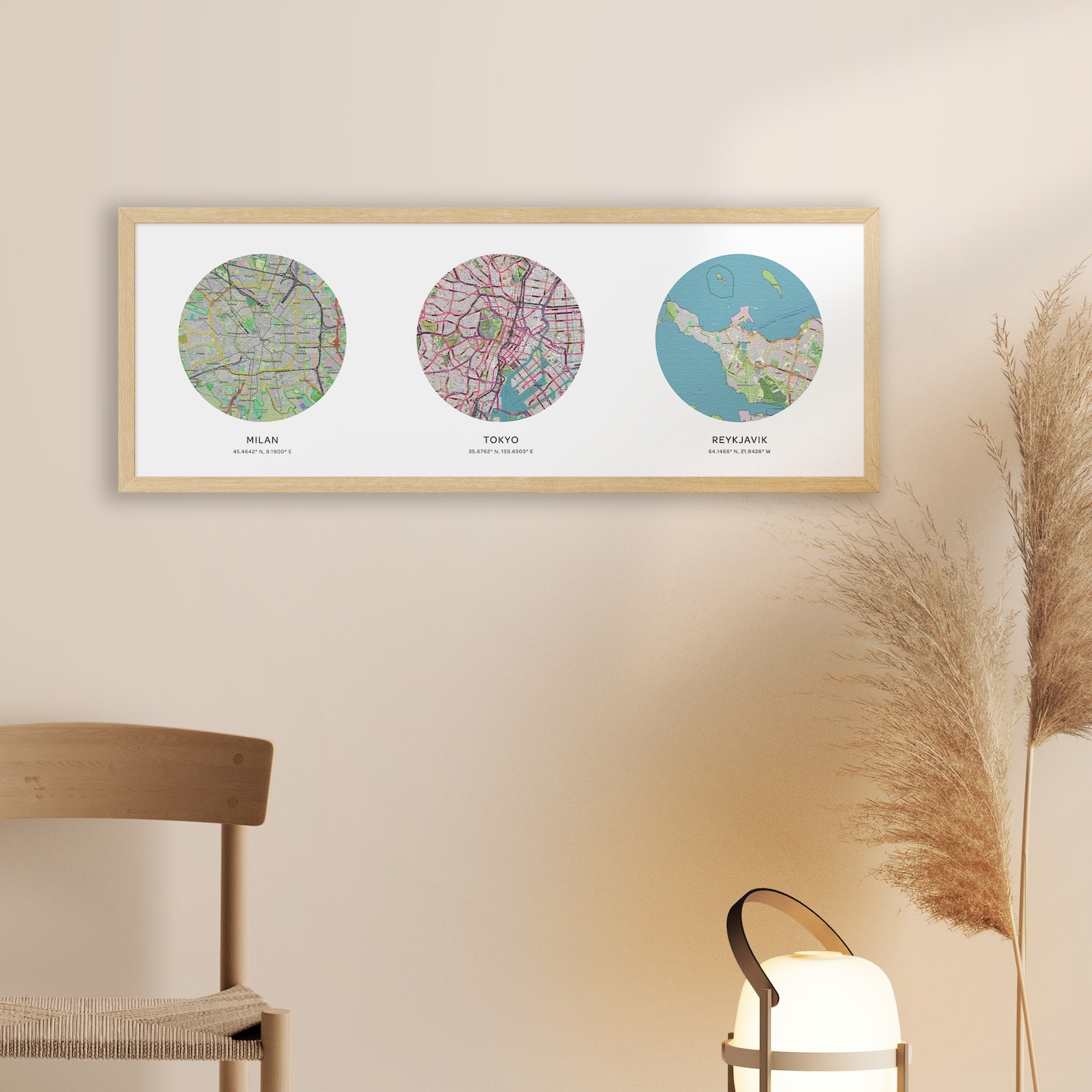 Custom Map Print 3 Locations | Personalized Maps Canvas | Custom Map ...