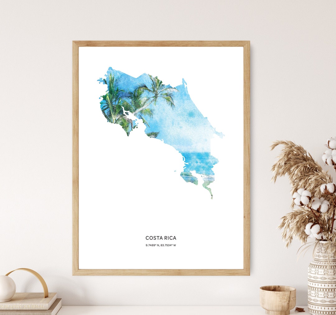 Costa Rica Print | Costa Rica Watercolor Print | Costa Rica Canvas ...