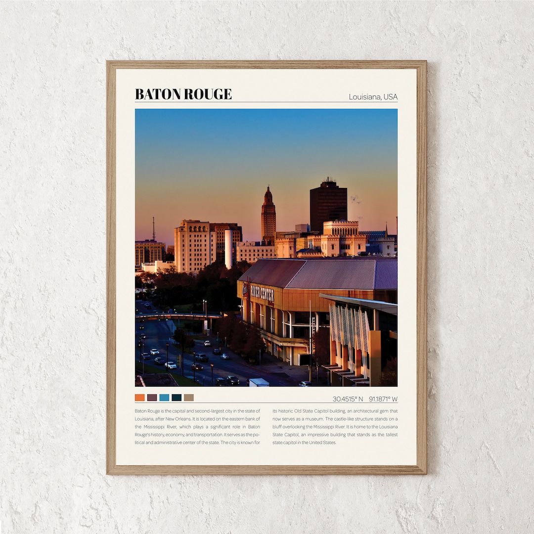 Baton Rouge Print | Baton Rouge Wall Art | Baton Rouge Poster | Baton ...