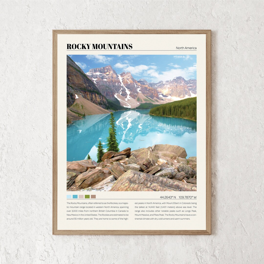 Rocky Mountains Print | Rocky Mountains Wall Art | the Rockies Poster ...