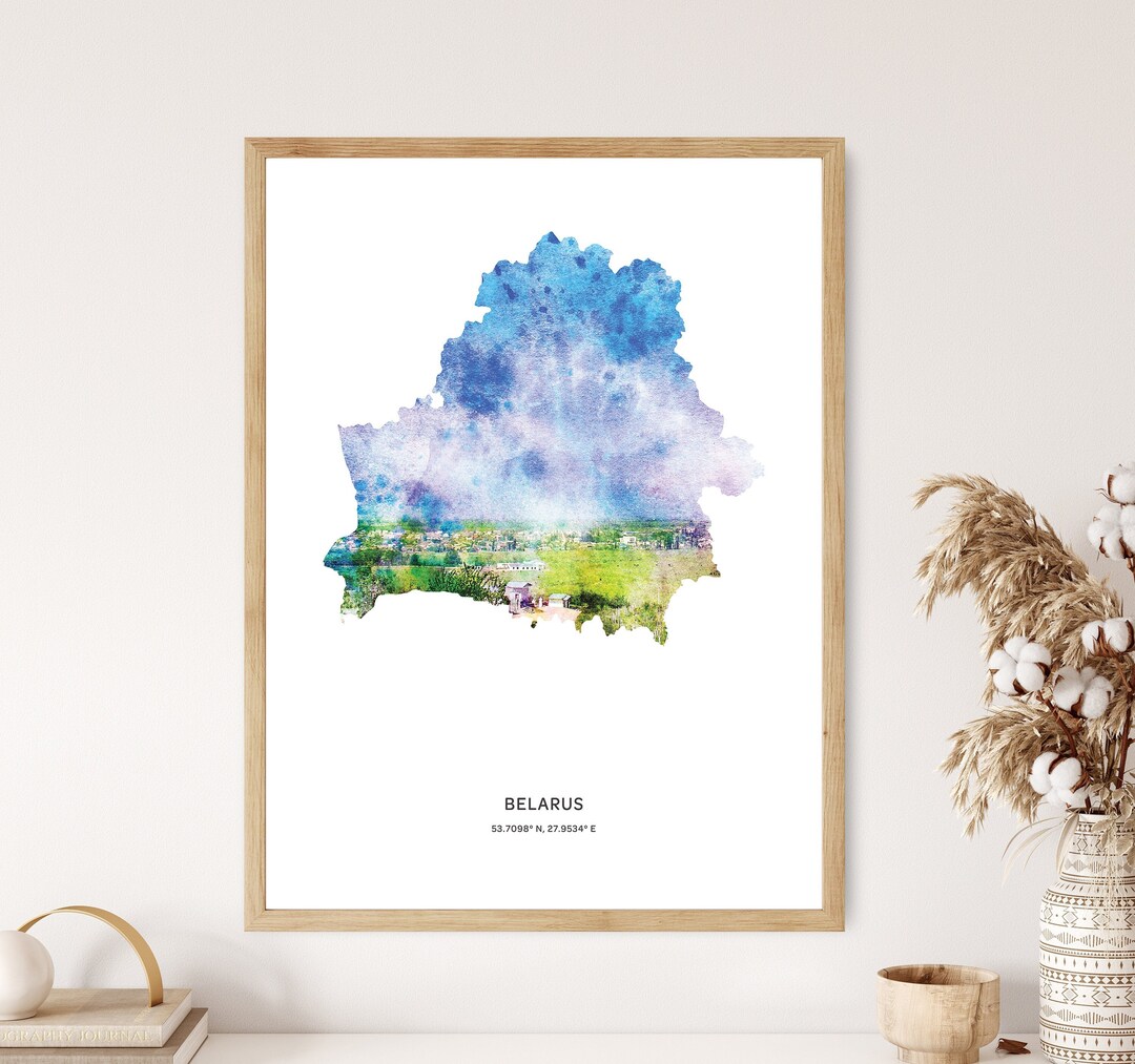 Belarus Print | Belarus Watercolor Print | Belarus Canvas | Belarus ...