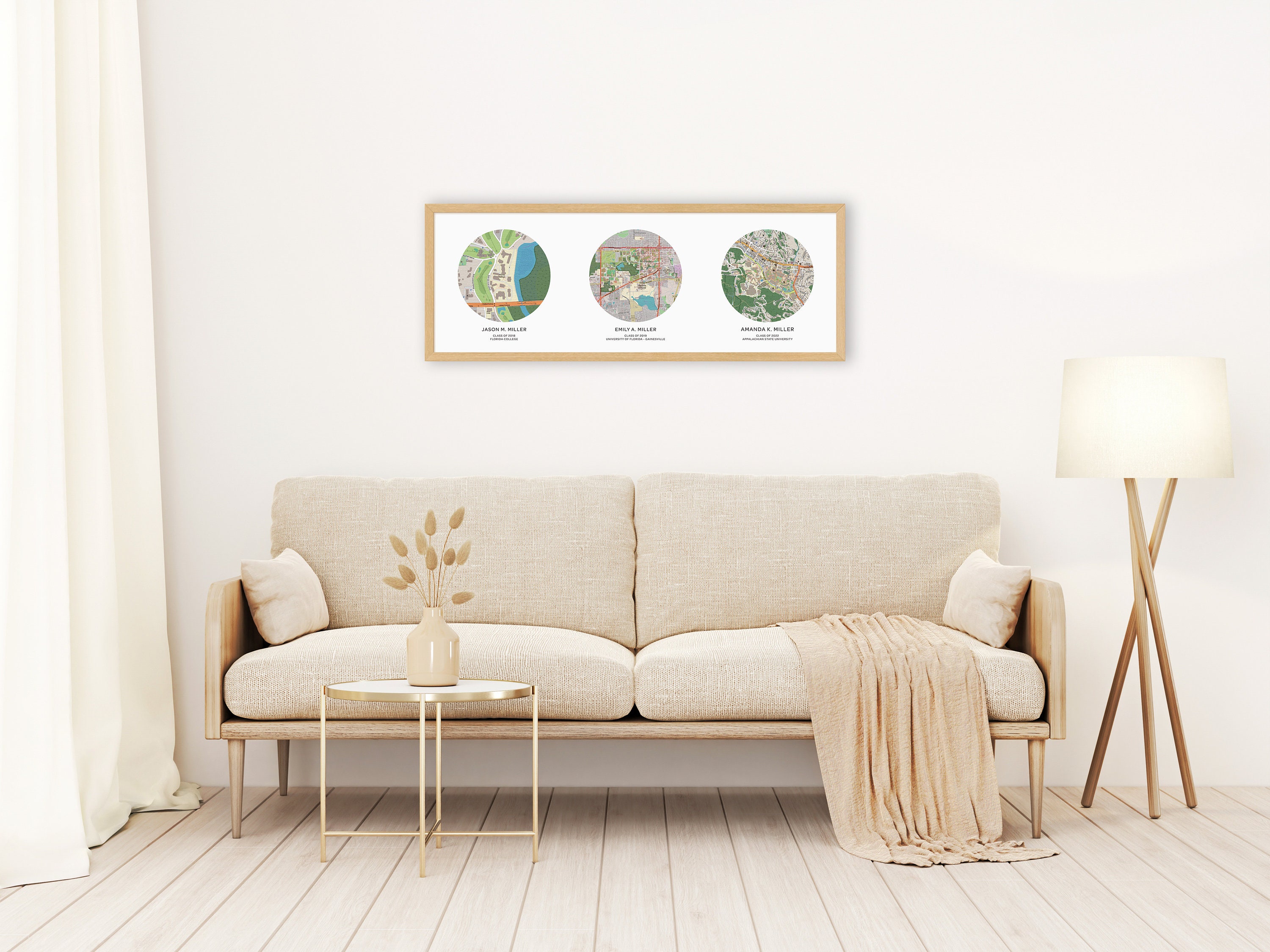 University College Map Print 3 Schools Personalized | Etsy