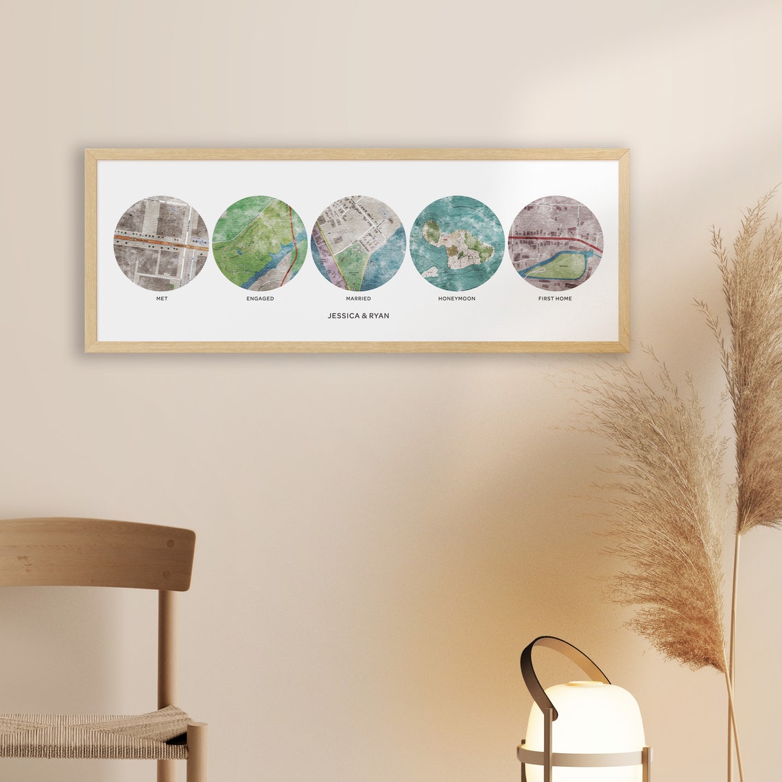Custom Map Print 5 Locations Personalized Maps Canvas - Etsy