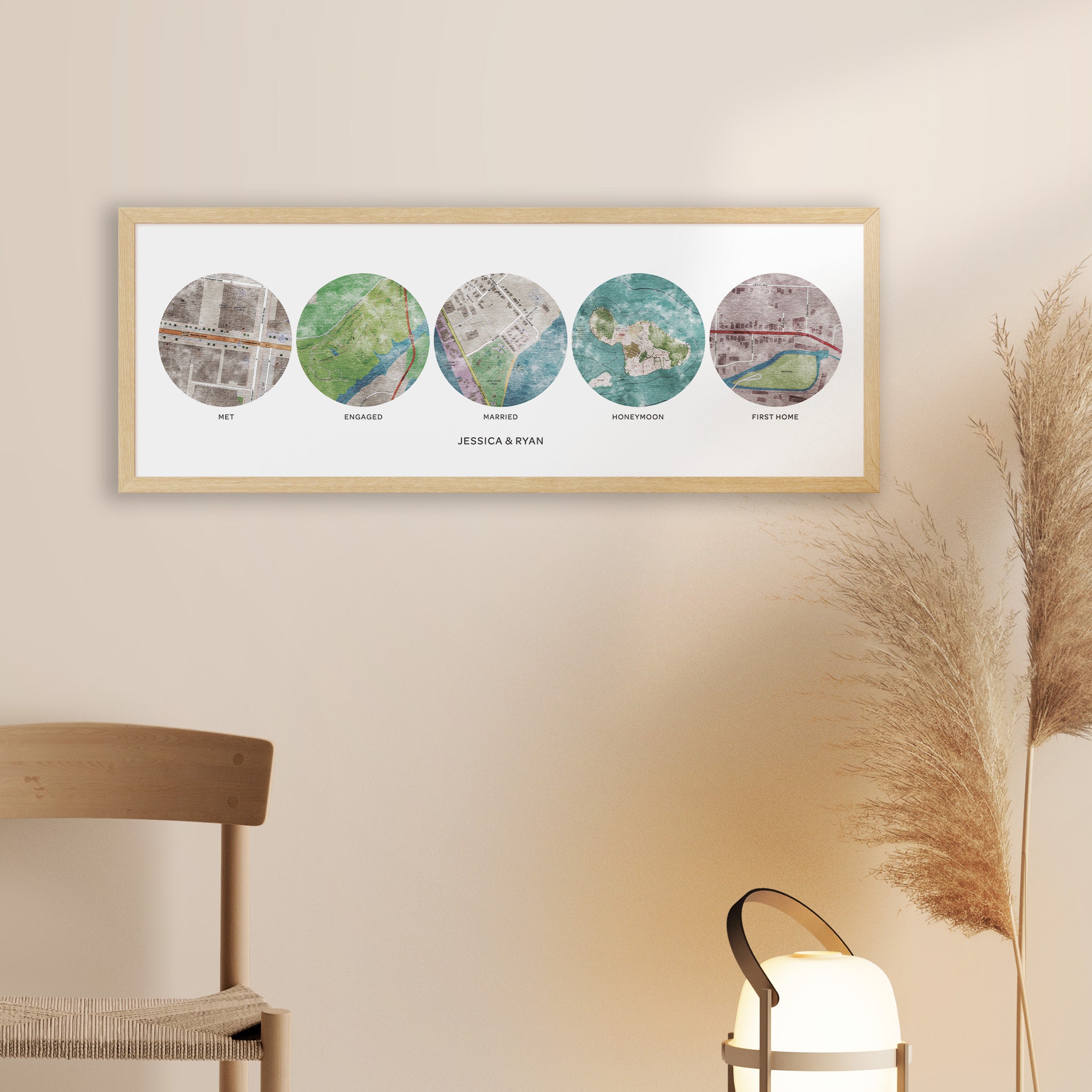 Custom Map Print 5 Locations Personalized Maps Canvas - Etsy