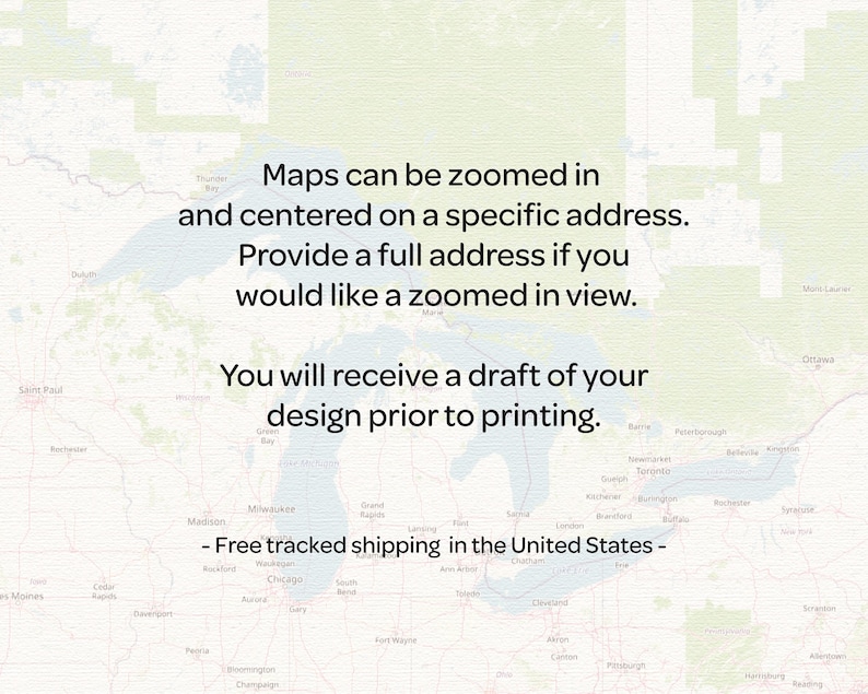 Custom Map Print 5 Locations Personalized Maps Canvas - Etsy