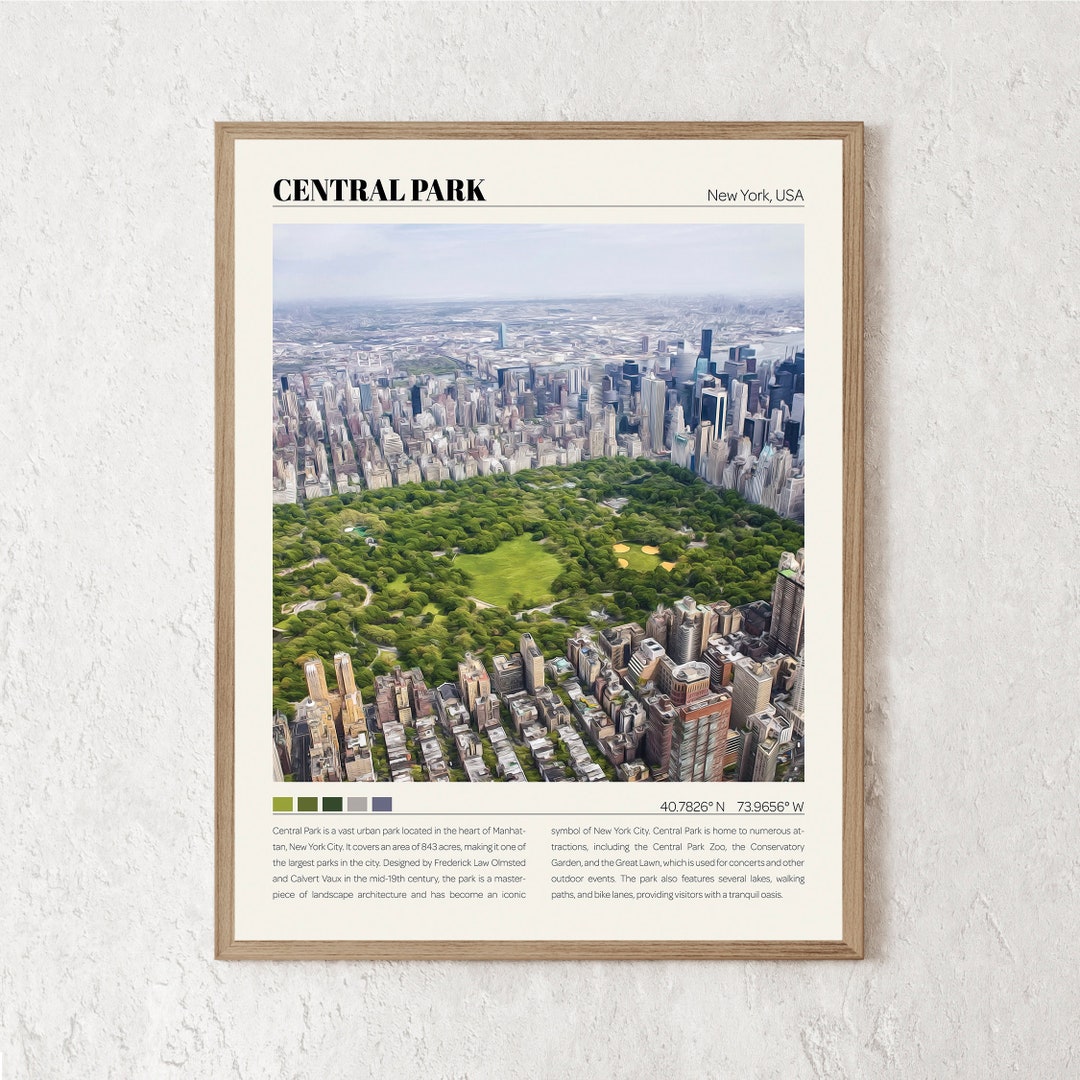 Central Park Print | Central Park Wall Art | Central Park Poster ...
