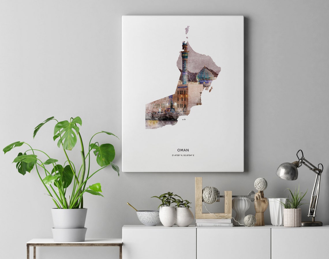 Oman Print | Oman Watercolor Print | Oman Canvas | Oman Poster | Oman ...