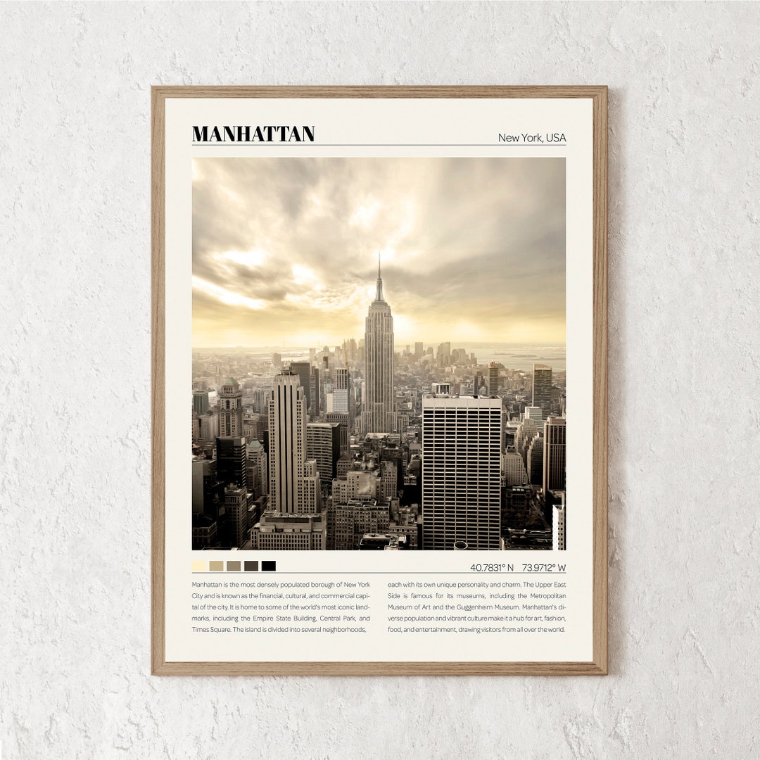 Manhattan Print | Manhattan Wall Art | Manhattan Poster | Manhattan ...