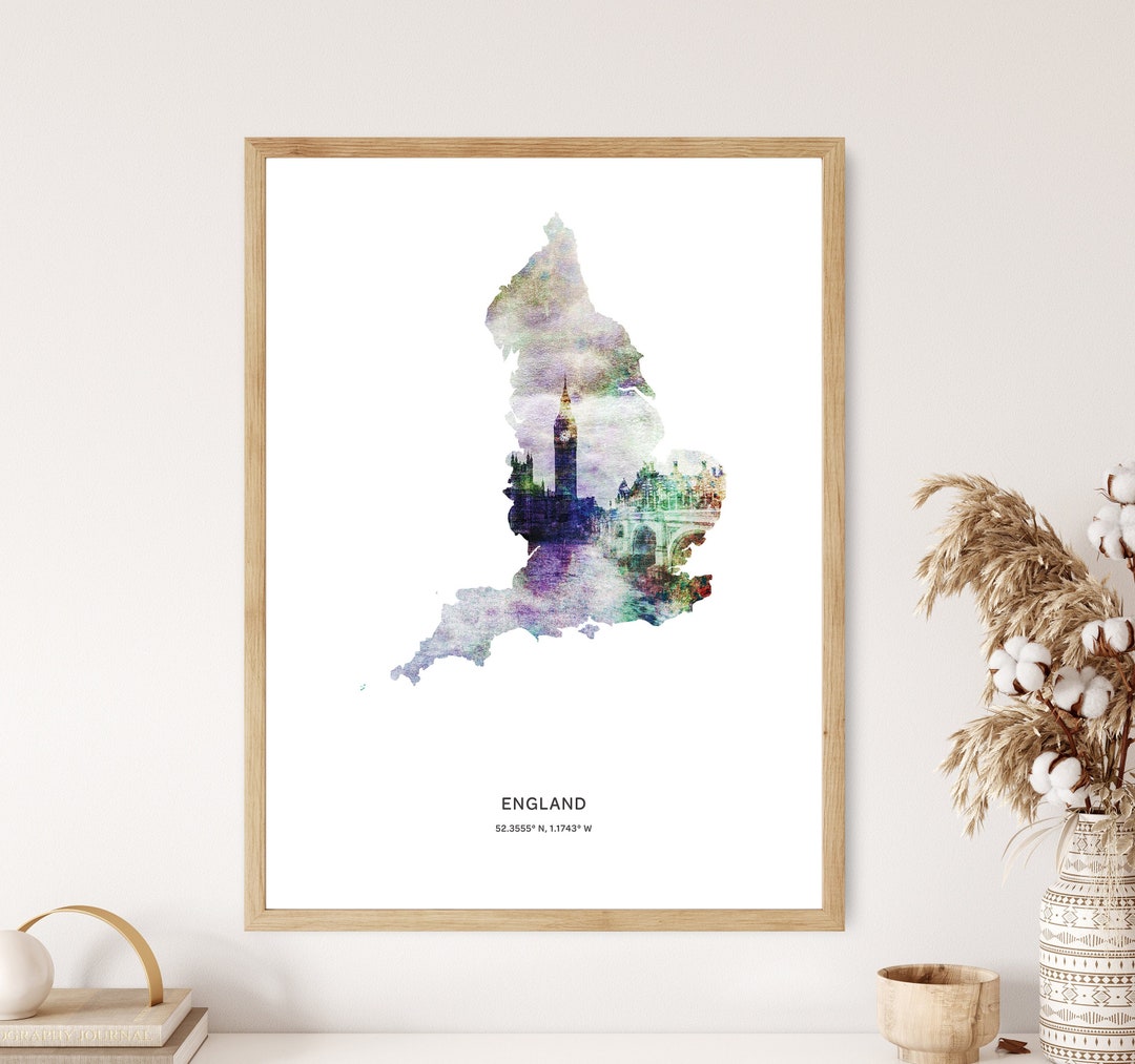 England Print | England Watercolor Print | England Canvas | England ...