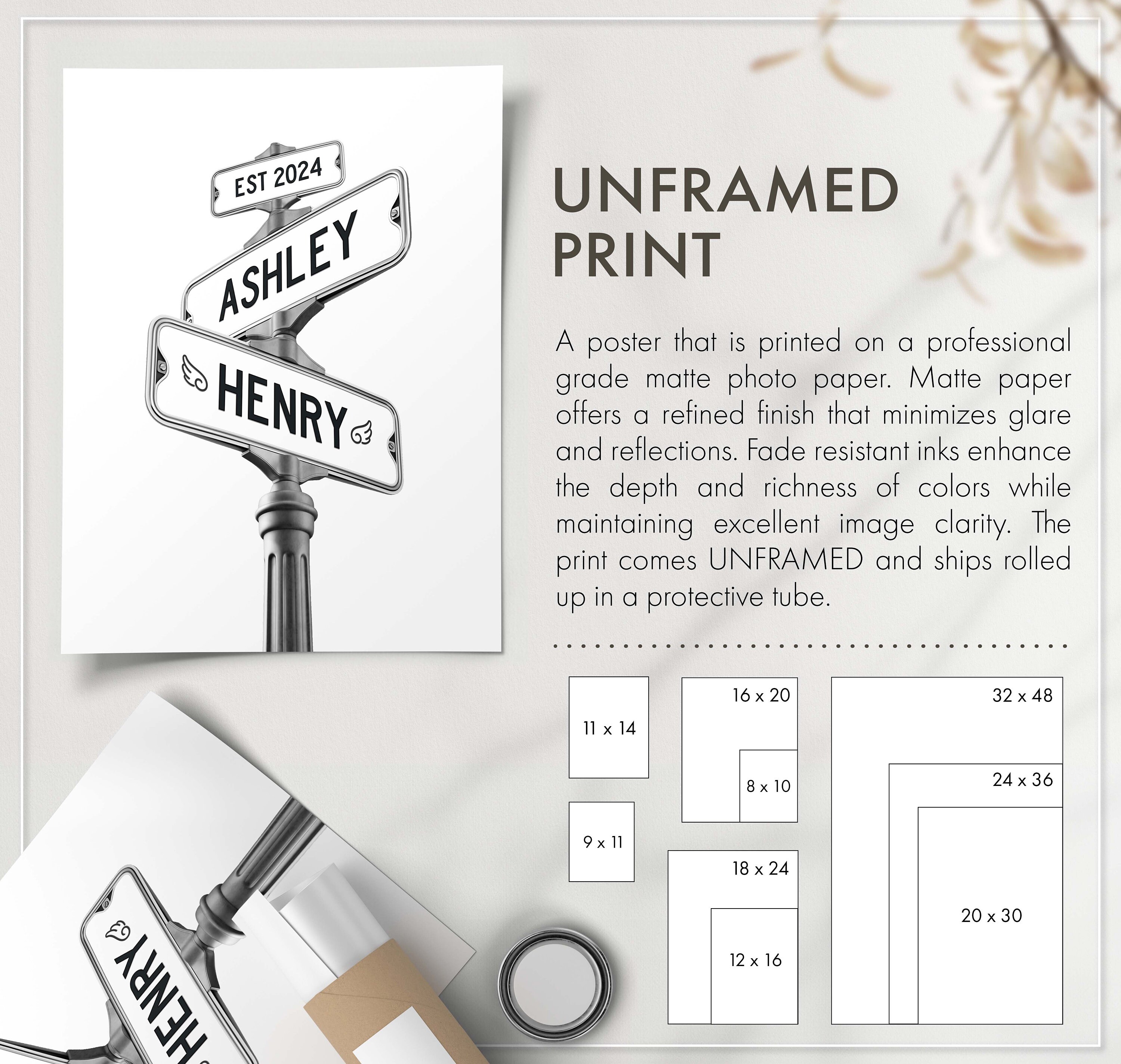 Custom Road Sign Poster | Street Sign Poster | Personalized Road Sign ...