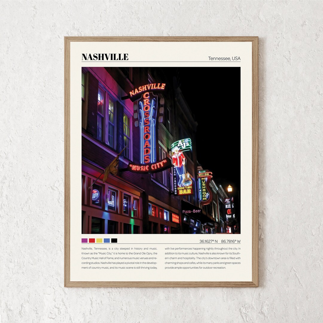 Nashville Print | Nashville Wall Art | Nashville Poster | Nashville ...