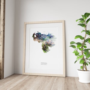Venezuela Print | Venezuela Watercolor Print | Venezuela Canvas ...