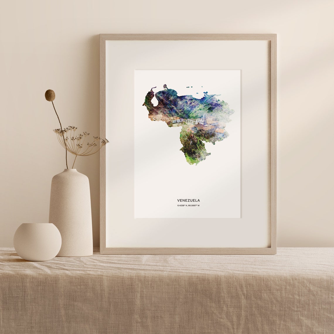 Venezuela Print | Venezuela Watercolor Print | Venezuela Canvas ...
