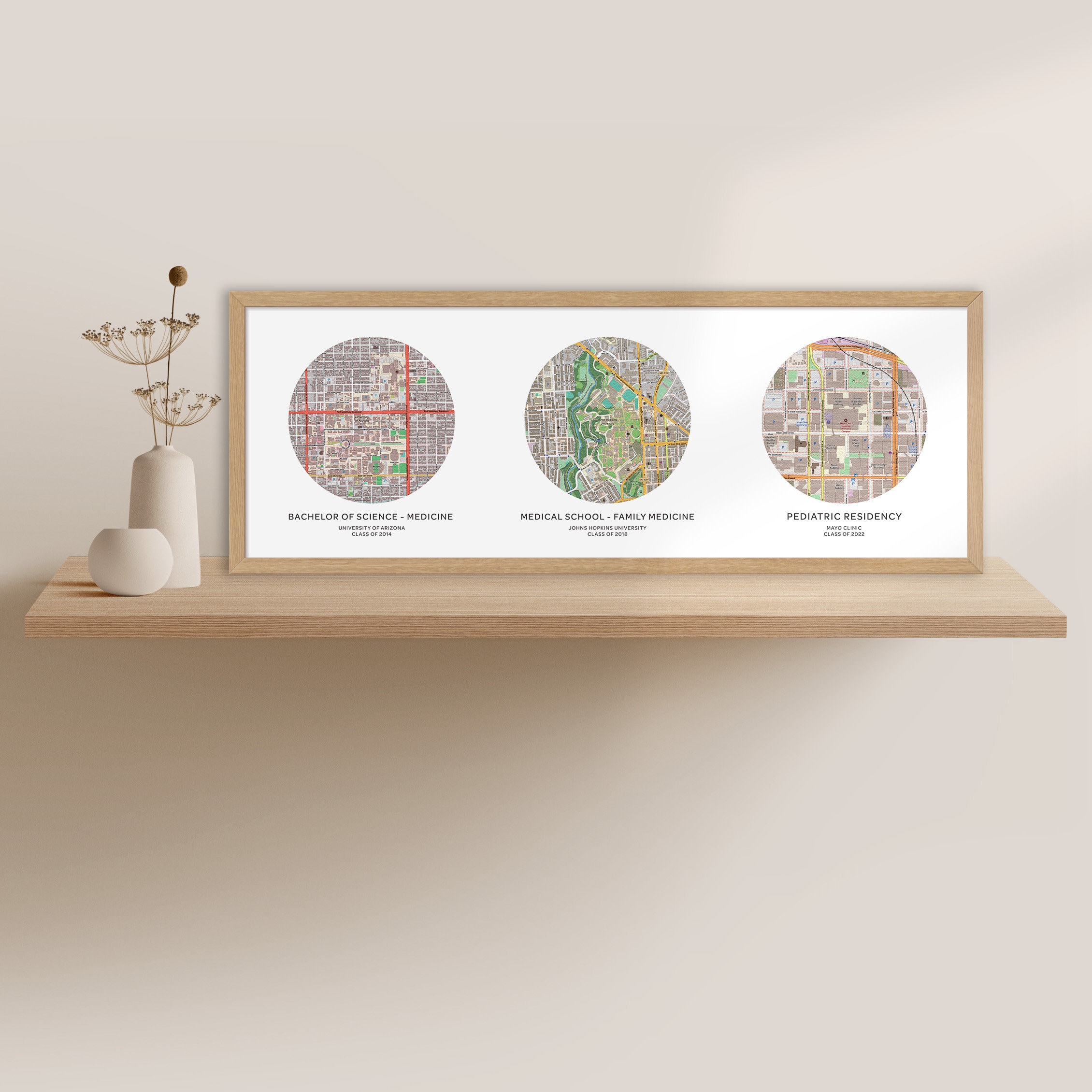 University College Map Print 3 Schools Personalized | Etsy