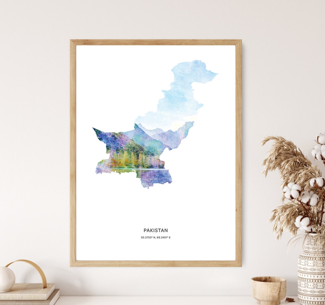 Pakistan Print | Pakistan Watercolor Print | Pakistan Canvas | Pakistan ...