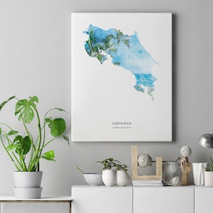 Costa Rica Print | Costa Rica Watercolor Print | Costa Rica Canvas ...