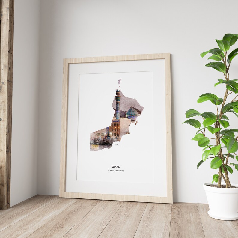 Oman Print | Oman Watercolor Print | Oman Canvas | Oman Poster | Oman ...