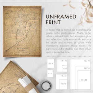 Custom Vintage Map Print | Personalized Map Canvas | Personalized Gift ...