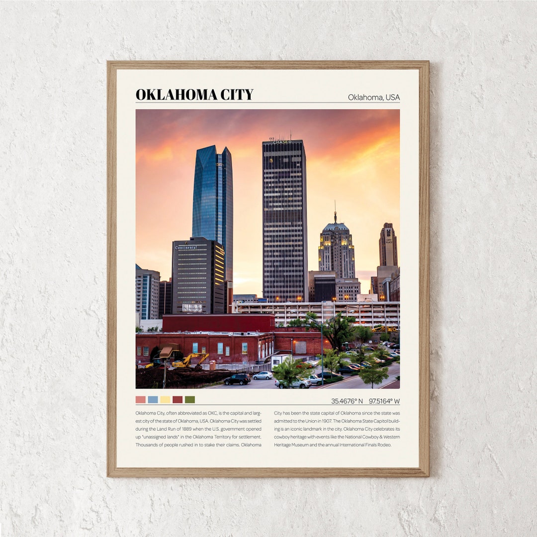 Oklahoma City Print | Oklahoma City Wall Art | Oklahoma City Poster ...