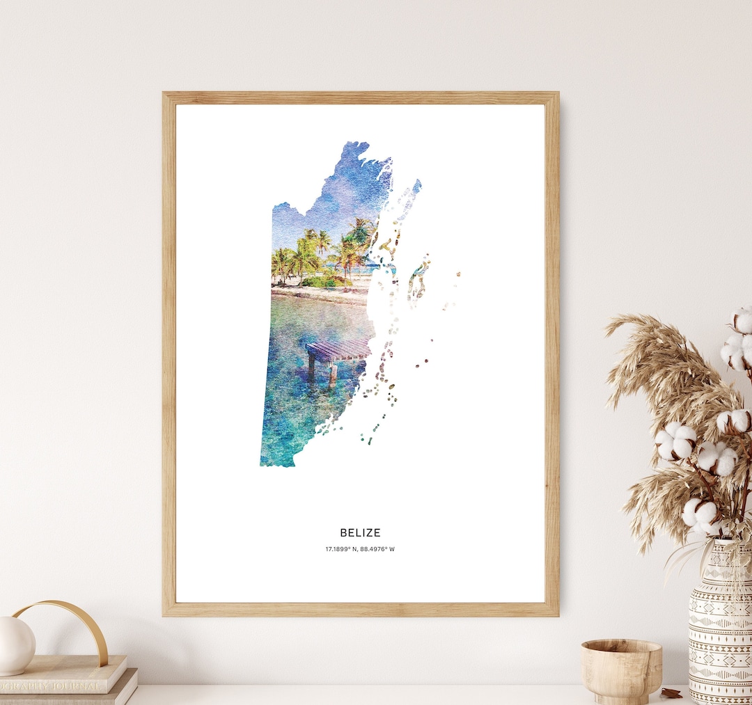 Belize Print | Belize Watercolor Print | Belize Canvas | Belize Poster ...