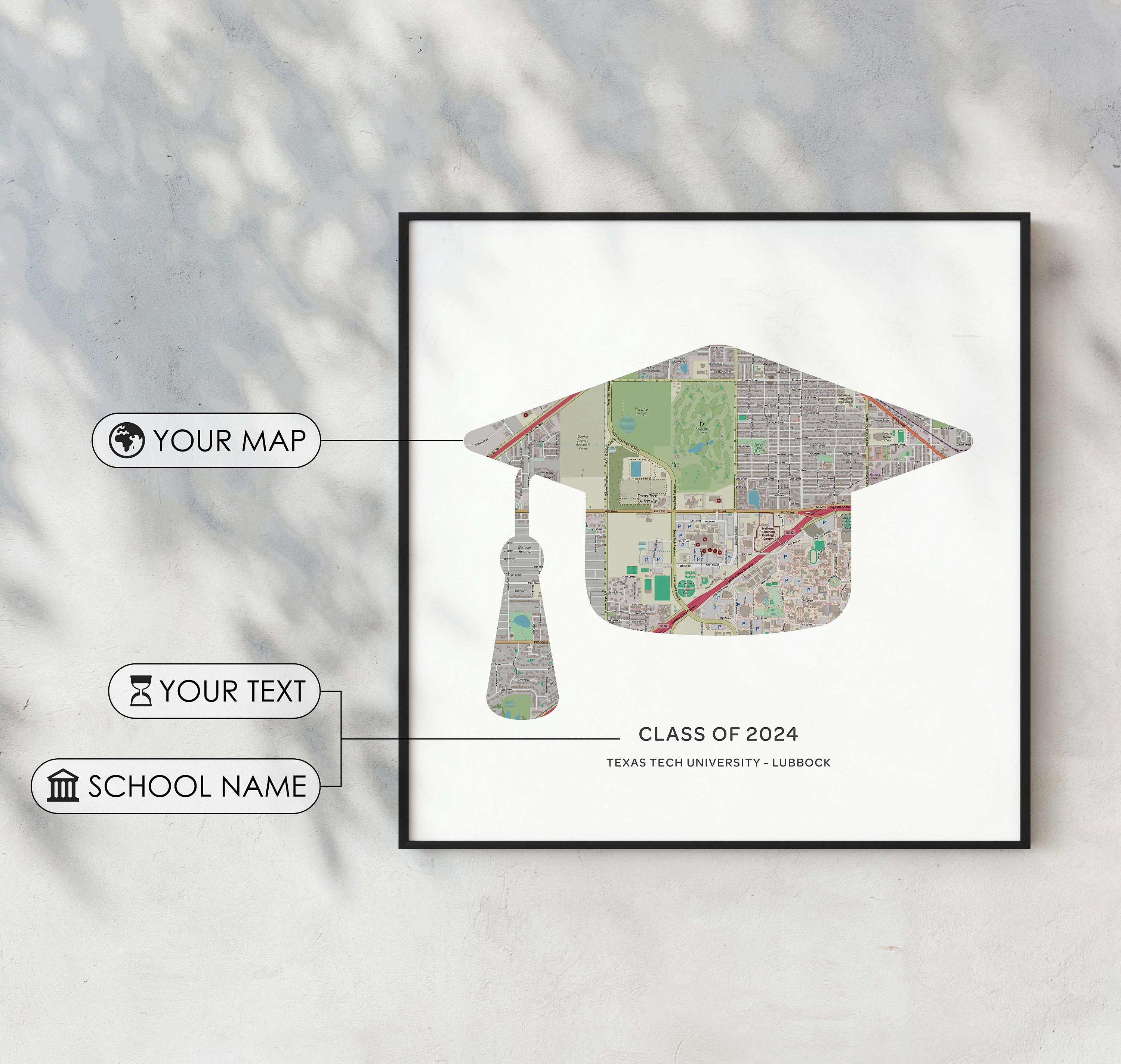 University College Map Print | Personalized University Canvas | Custom ...