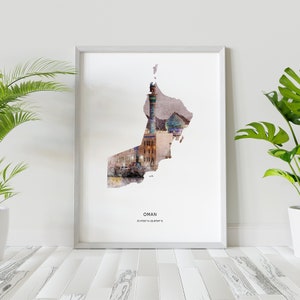Oman Print | Oman Watercolor Print | Oman Canvas | Oman Poster | Oman ...