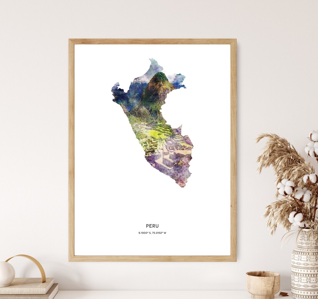 Peru Print | Peru Watercolor Print | Peru Canvas | Peru Poster | Peru ...