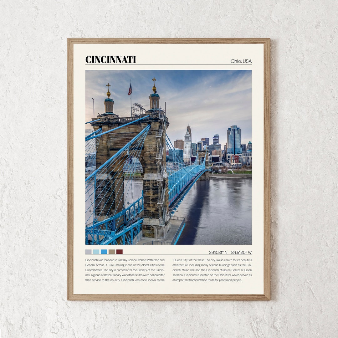 Cincinnati Print | Cincinnati Wall Art | Cincinnati Poster | Cincinnati ...