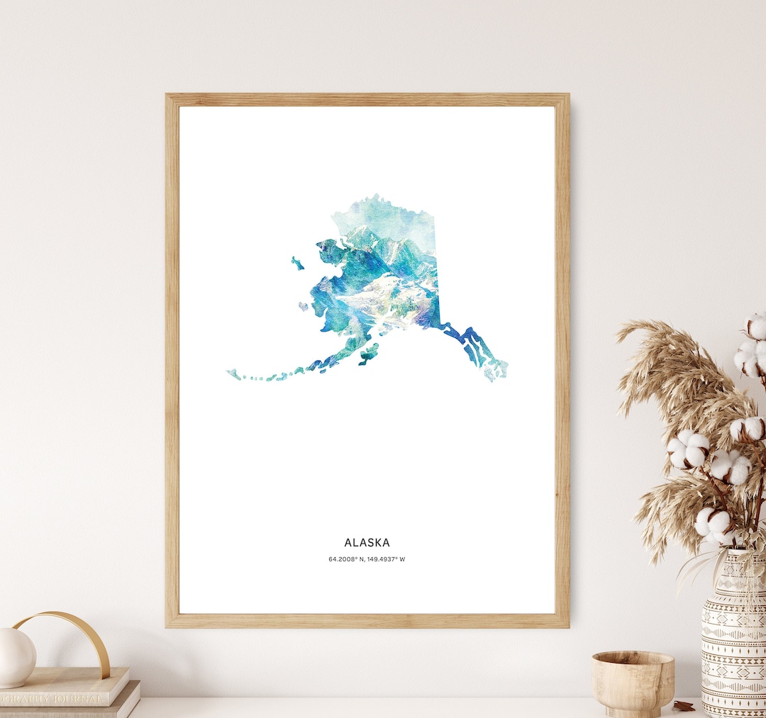 Alaska Print | Alaska Watercolor Print | Alaska Canvas | Alaska Poster ...