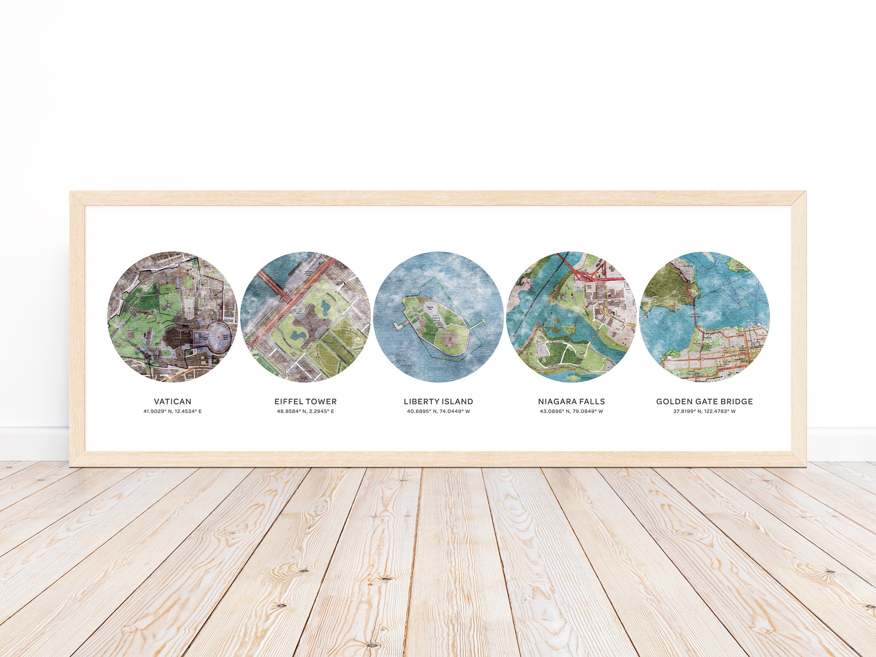 Custom Map Print 5 Locations Personalized Maps Canvas - Etsy