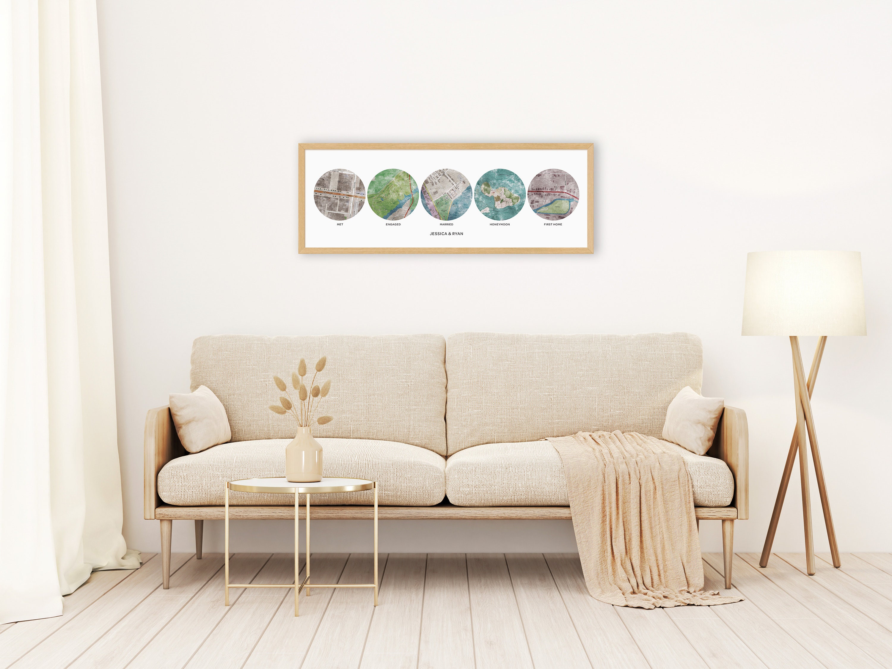 Custom Map Print 5 Locations Personalized Maps Canvas - Etsy