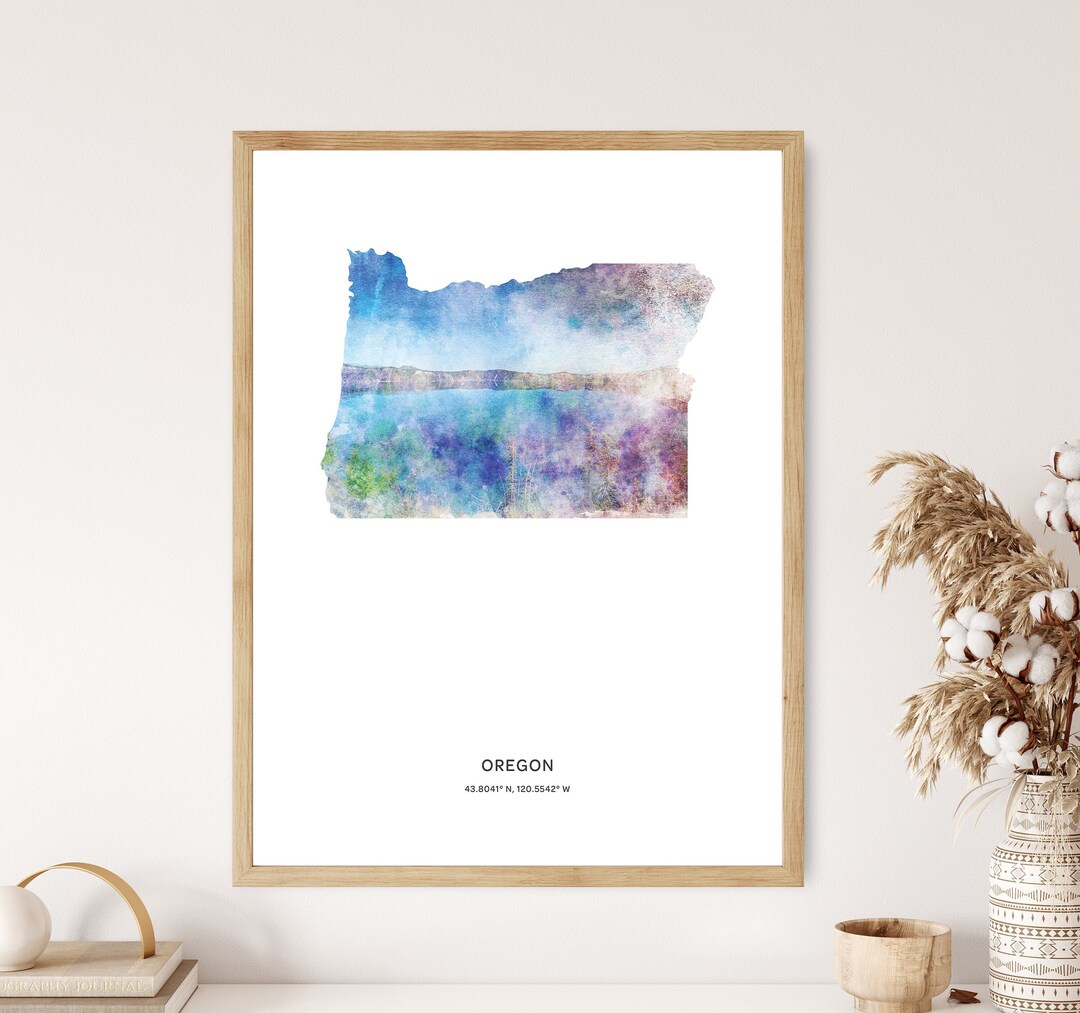 Oregon Print | Oregon Watercolor Print | Oregon Canvas | Oregon Poster ...